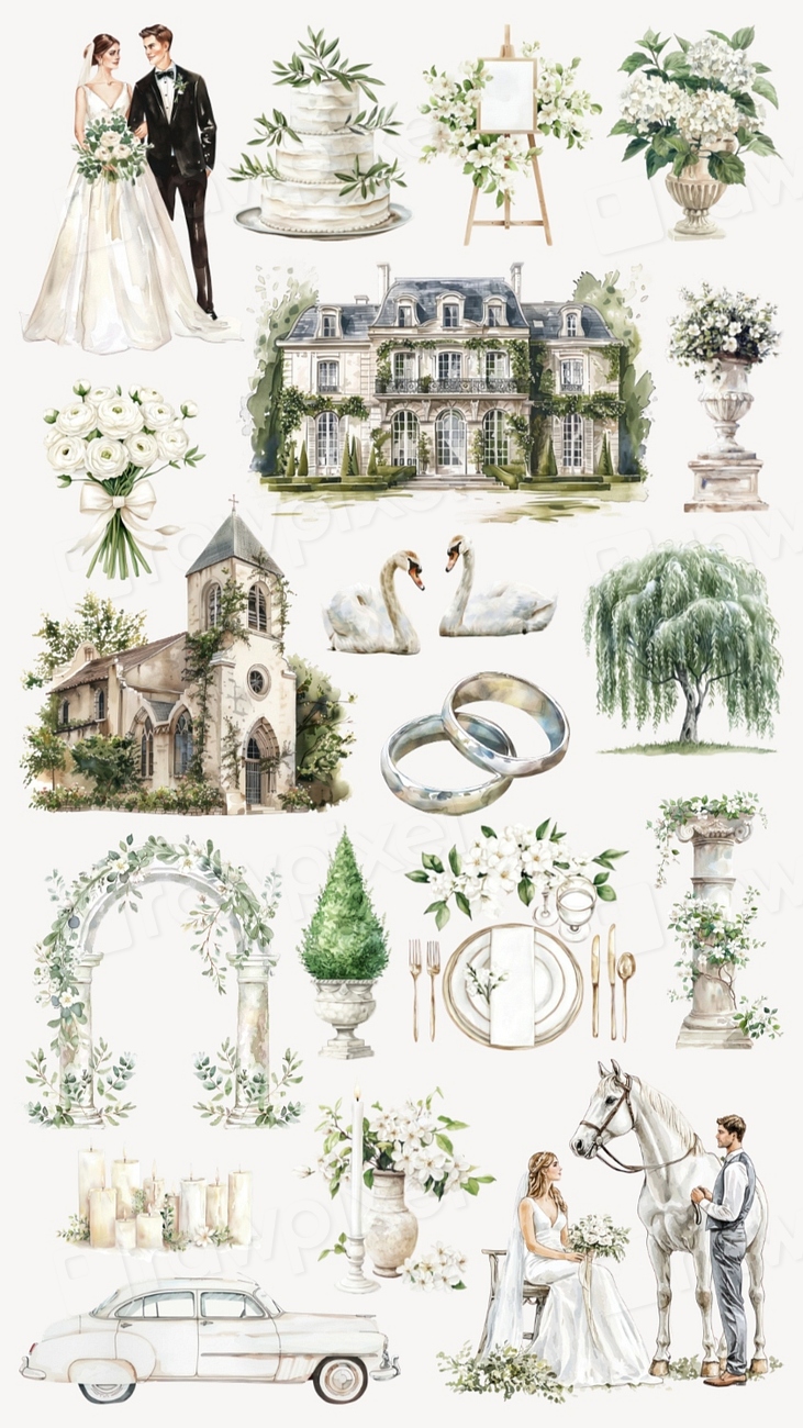 Editable wedding design element set | Premium Editable Design - rawpixel