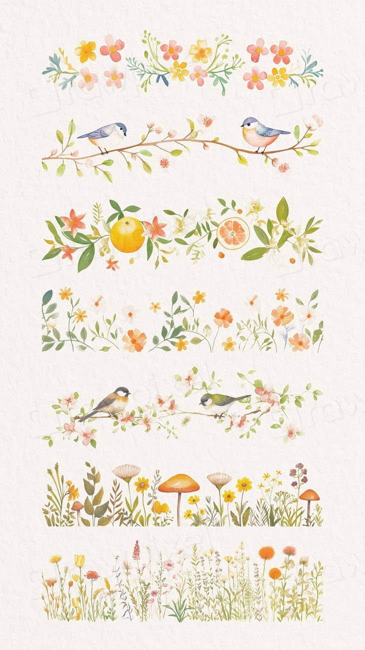 Editable watercolor nature divider design | Premium Editable Design ...