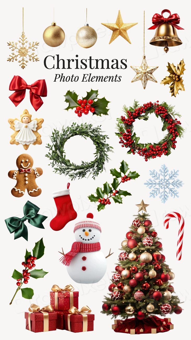Editable Christmas design element set | Premium Editable Design - rawpixel