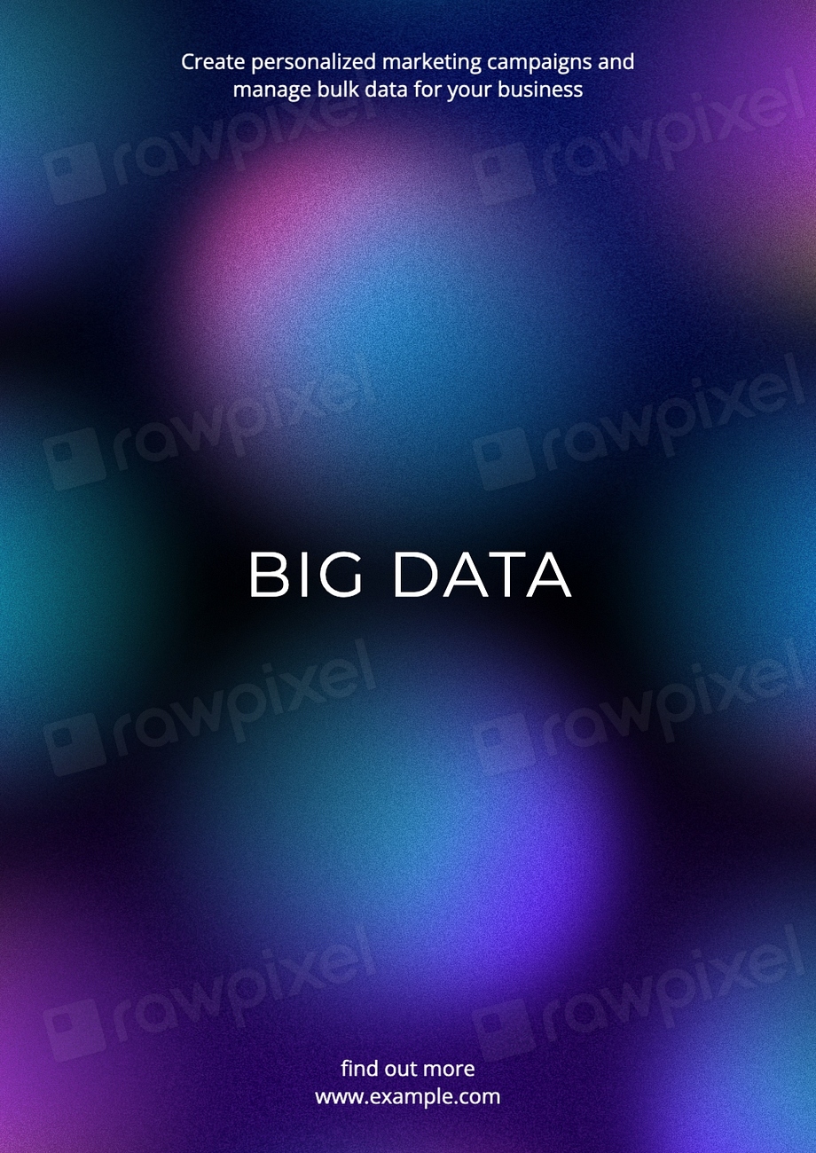 Big data gradient poster template, | Free Editable Template - rawpixel
