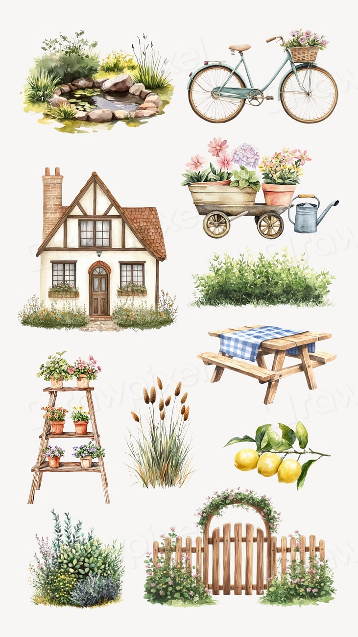 Editable charming cottage design element | Premium Editable Design ...