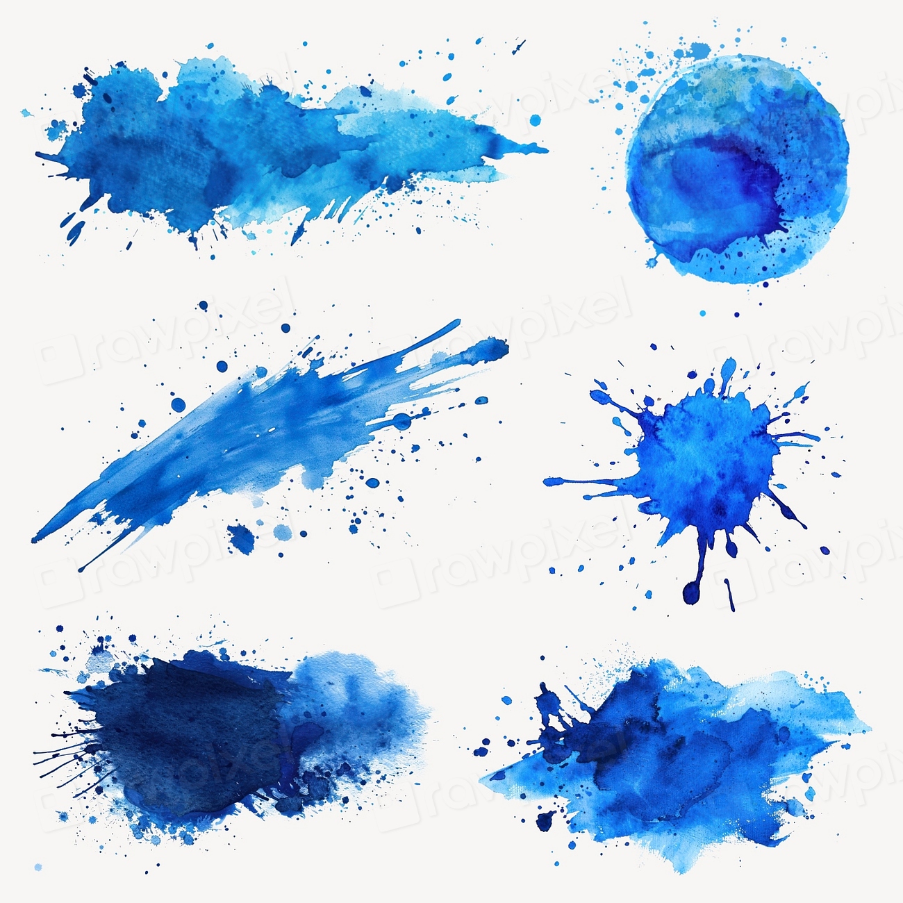 Watercolor splash design element set | Premium Editable Design - rawpixel