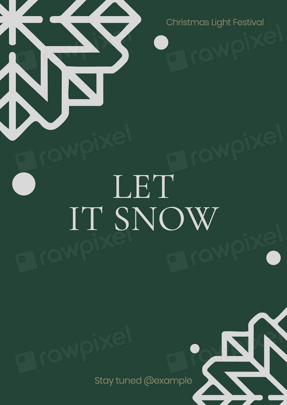 Let it snow, editable greeting | Free Editable Template - rawpixel