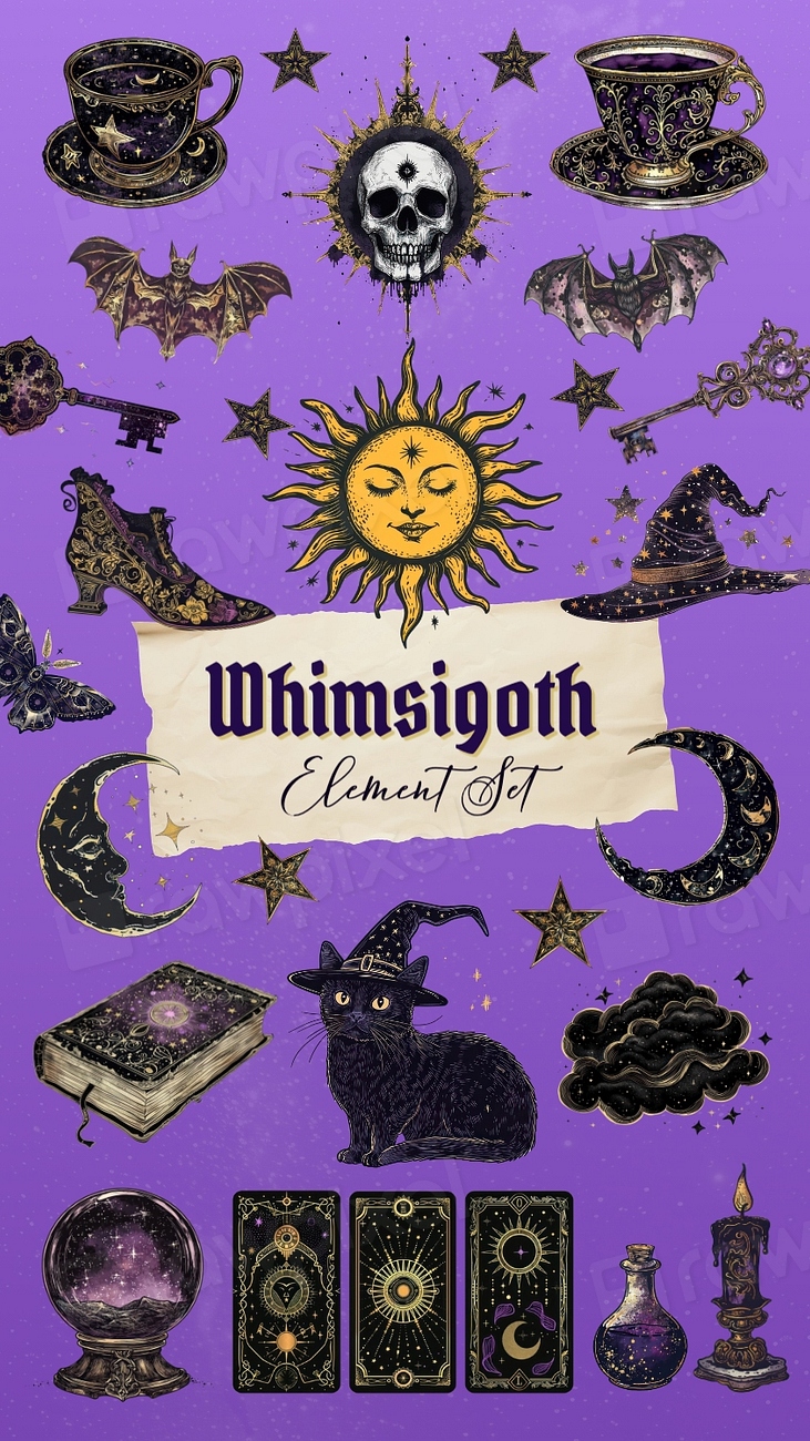 Whimsigoth, editable element set | Premium Editable Design - rawpixel