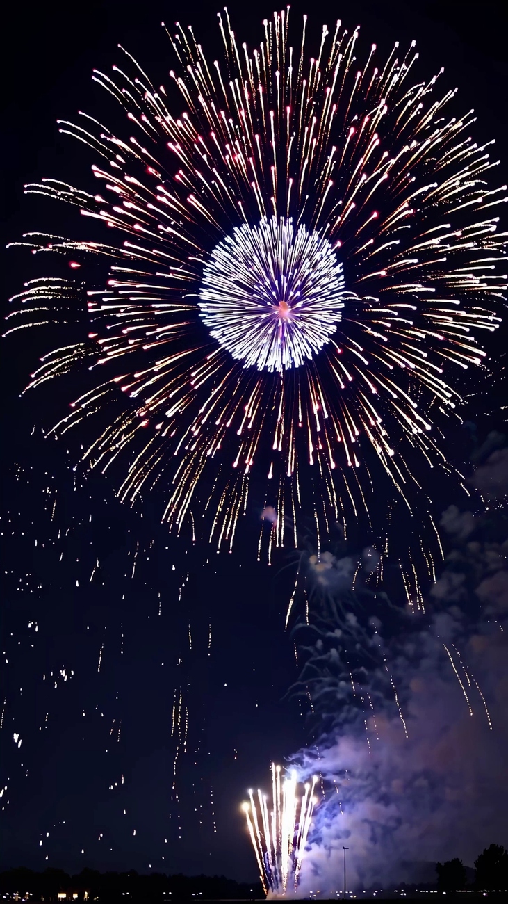 vibrant fireworks display captured low-angle | Premium Video - rawpixel
