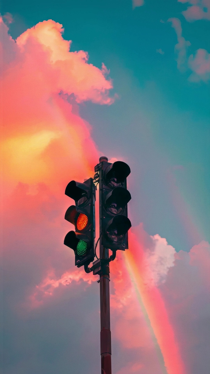 traffic light vibrant sunset sky | Free Video - rawpixel