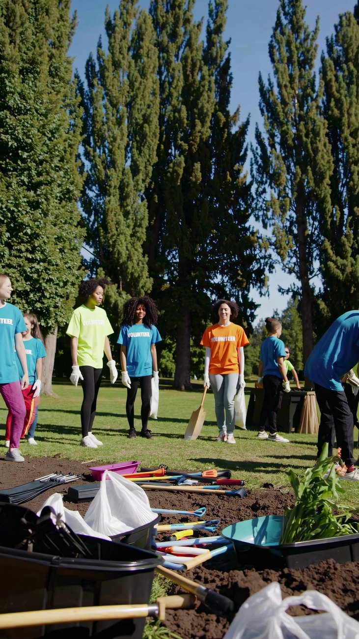 High-angle video diverse volunteers gardening | Free Video - rawpixel