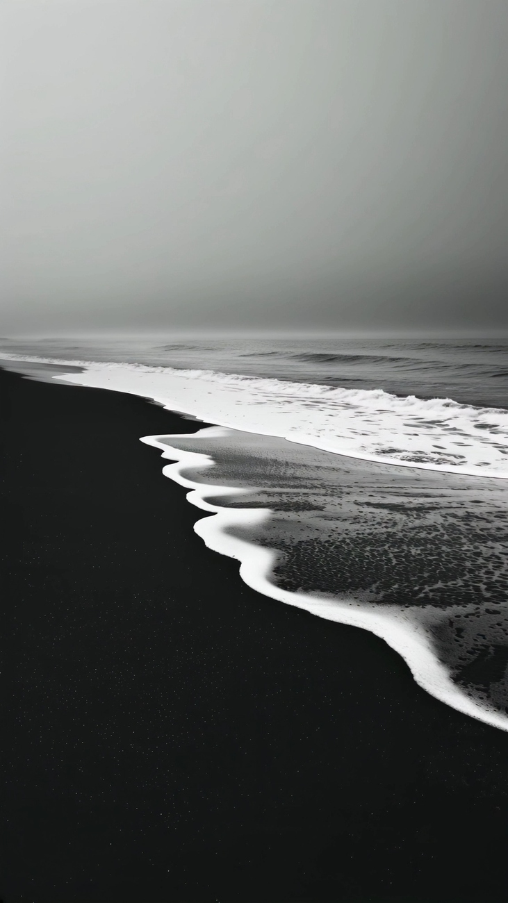 Aerial view serene black sand | Free Video - rawpixel