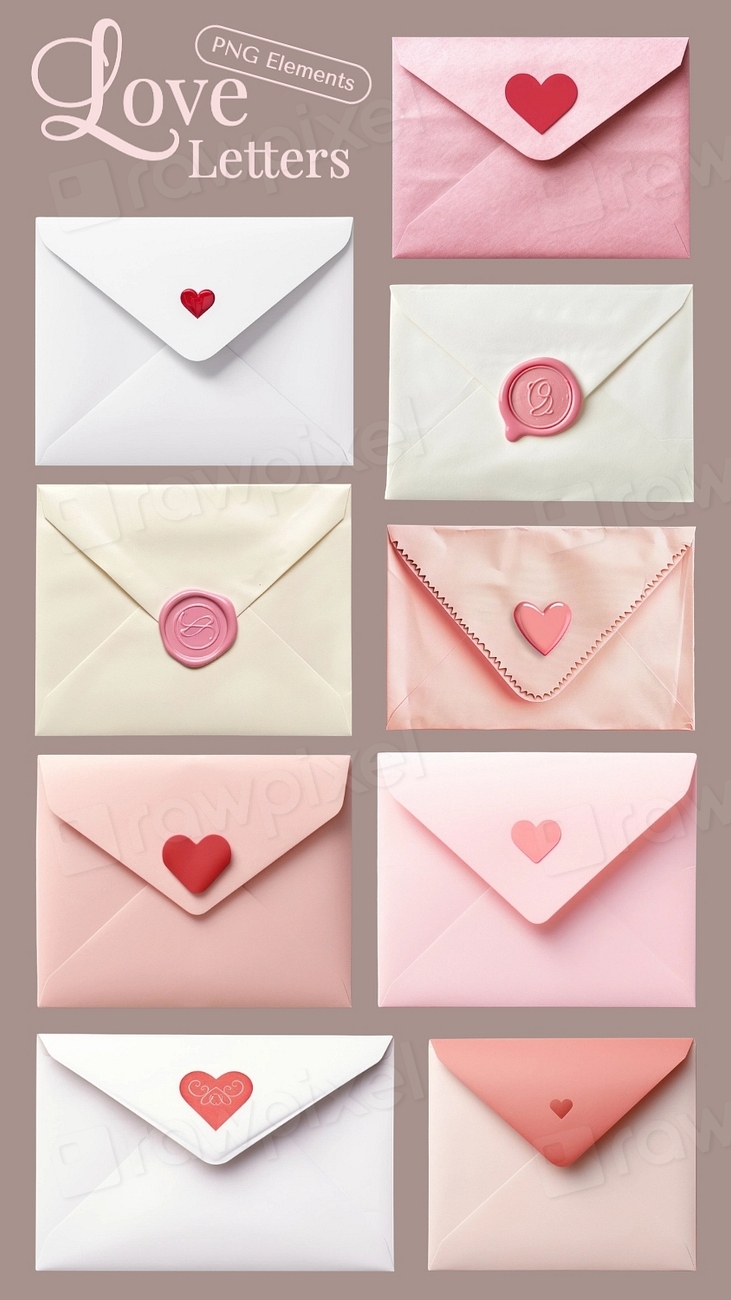 Love letters, isolated element collection, | Premium Editable Design ...