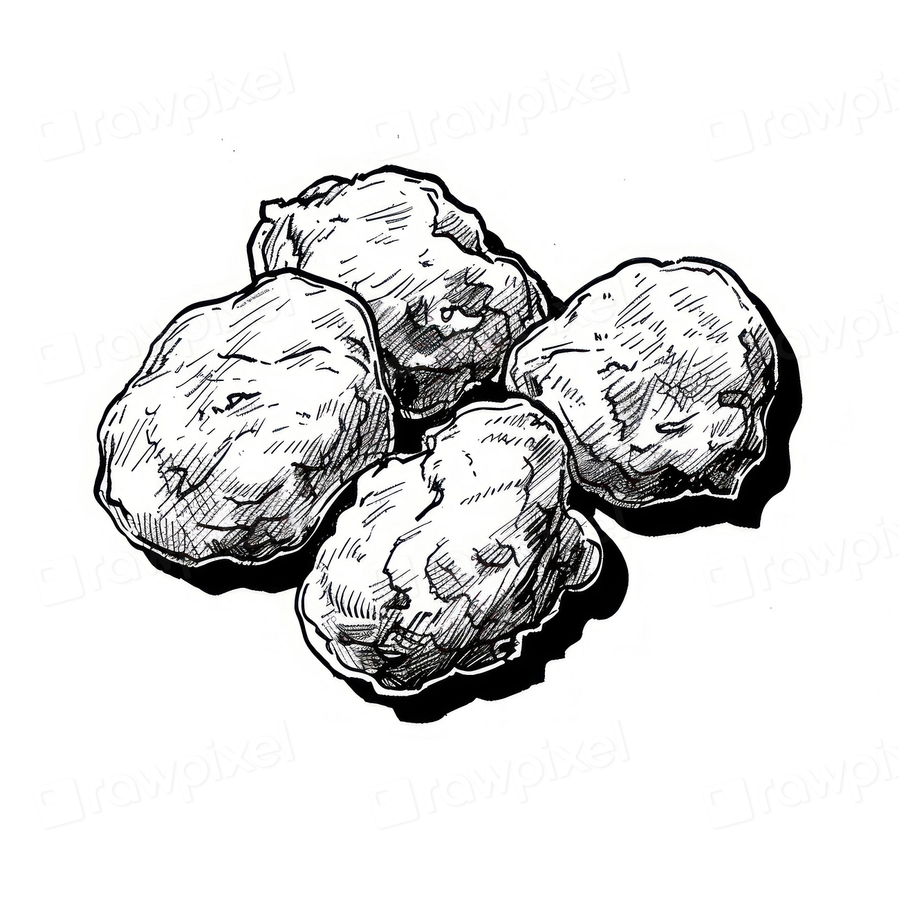 Chicken nugget illustrated drawing produce. | Free Photo Illustration ...