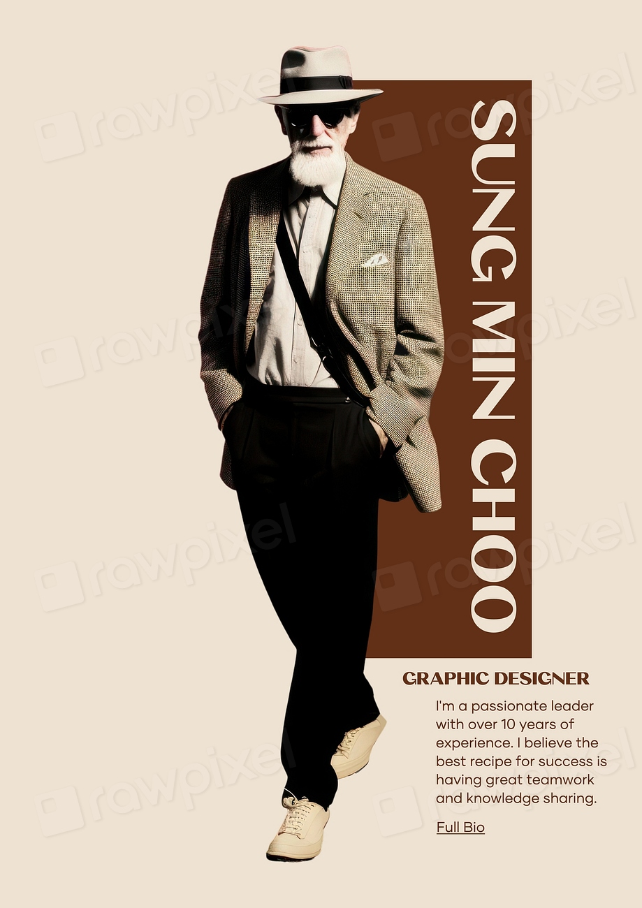 Graphic designer profile poster template | Free Photo - rawpixel