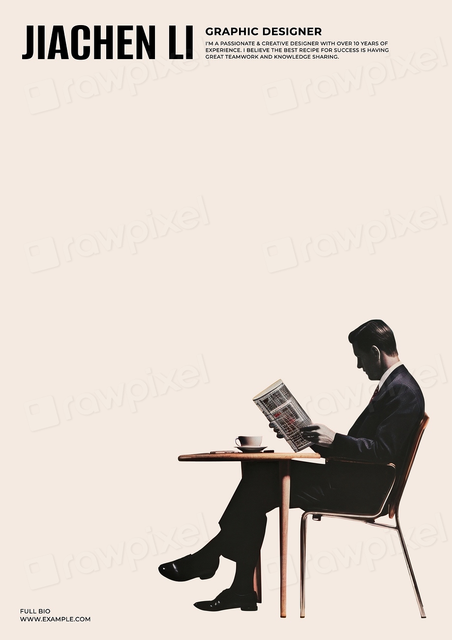 Graphic designer profile poster template | Free Photo - rawpixel