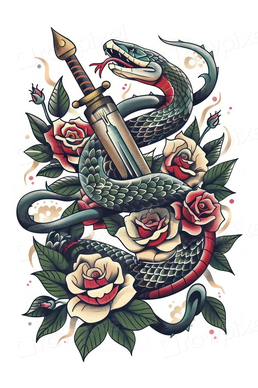A snake dagger graphics weaponry | Free Photo Illustration - rawpixel