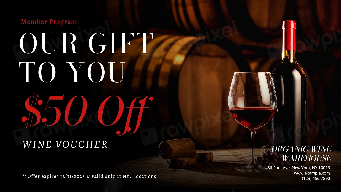 Wine voucher template | Free Photo - rawpixel