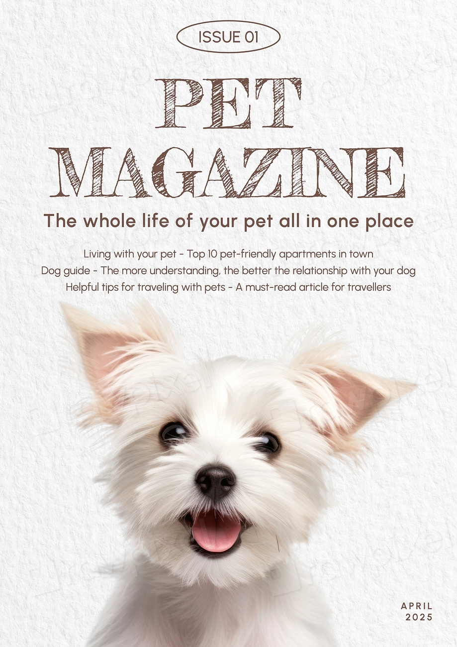 Pet magazine cover template | Premium Photo - rawpixel