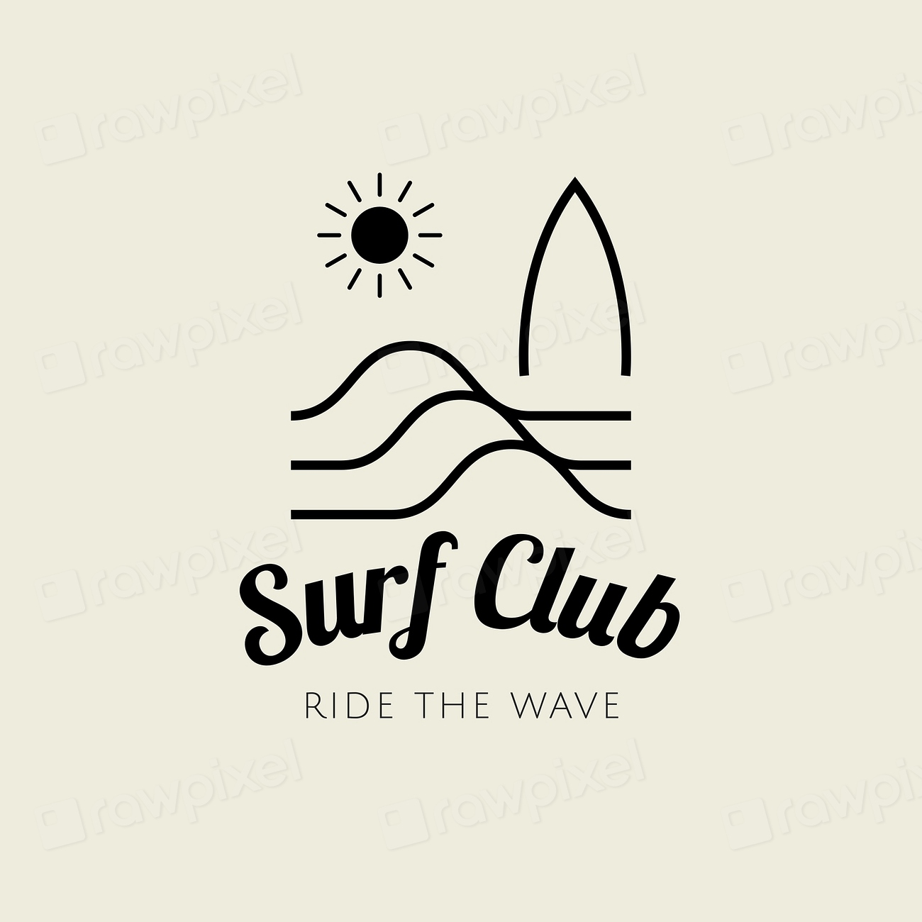 Surfing club logo aesthetic business | Free Photo - rawpixel