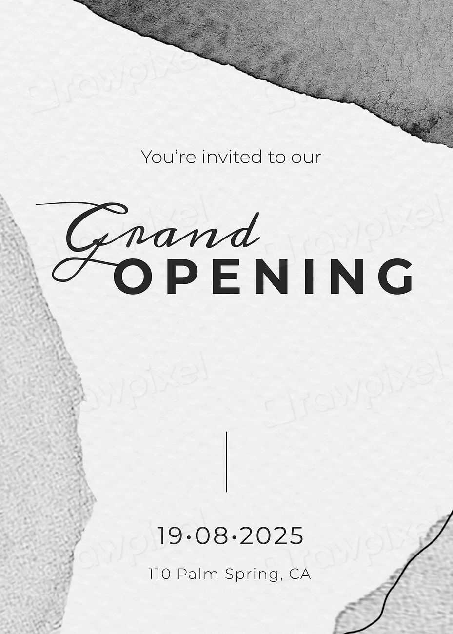 Grand opening invitation card, simple | Free Photo - rawpixel