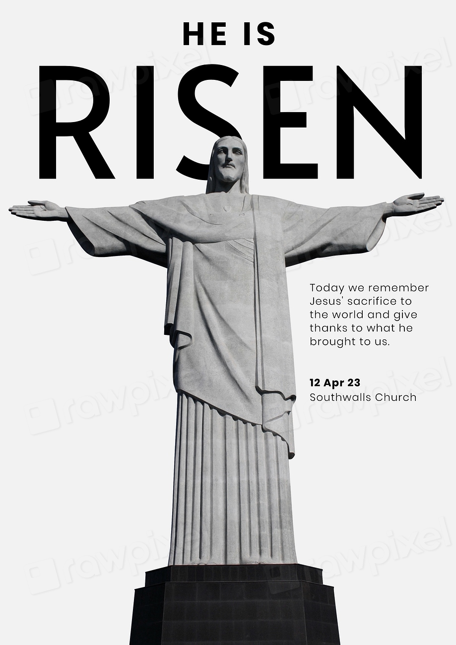 Jesus is risen poster template | Free Photo - rawpixel