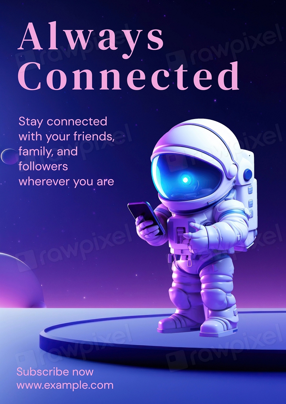 Always connected poster template design | Free Photo - rawpixel