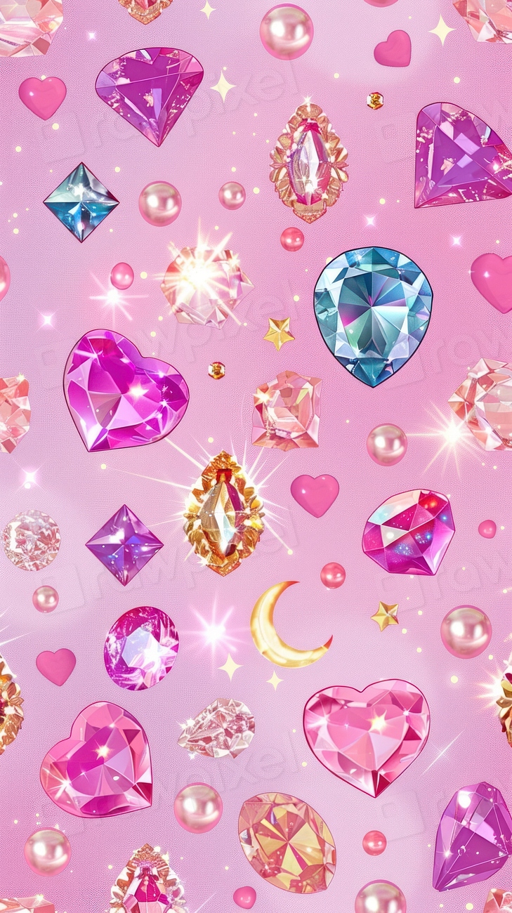 Pink background gemstone diamond accessories. | Free Photo Illustration ...