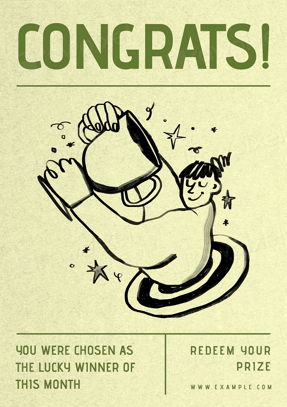 Congratulations winner poster template design | Free Photo - rawpixel