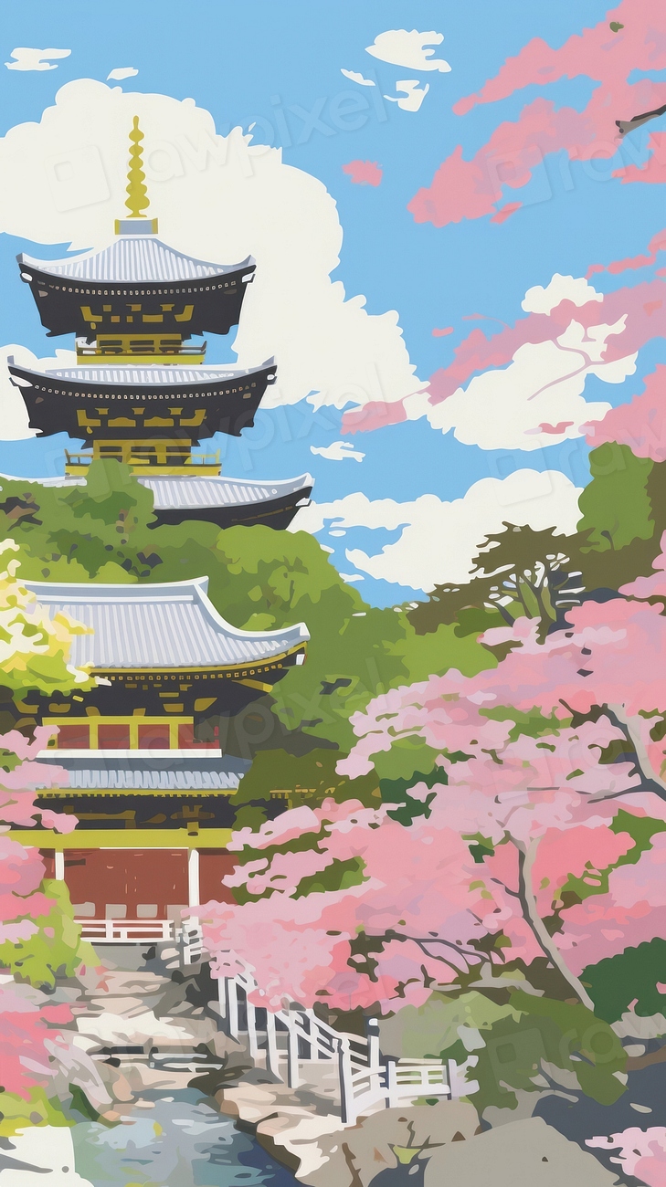 Japan anime famous place architecture | Premium Photo Illustration ...