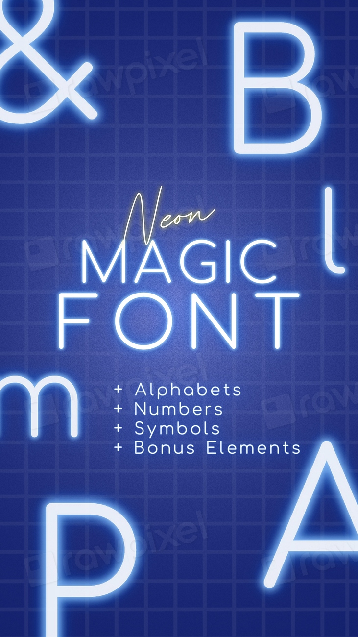 Blue neon magic font | Free Photo Illustration - rawpixel