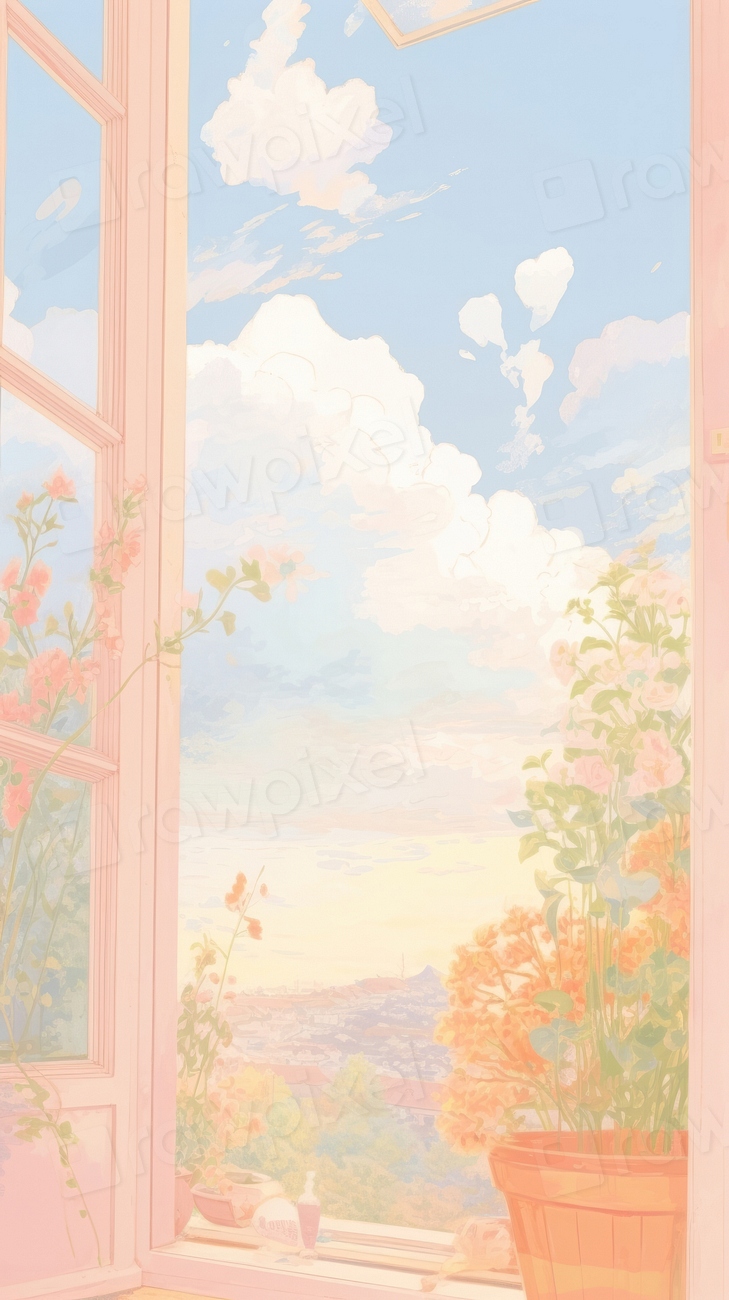 Window landscape view painting outdoors | Premium Photo Illustration ...