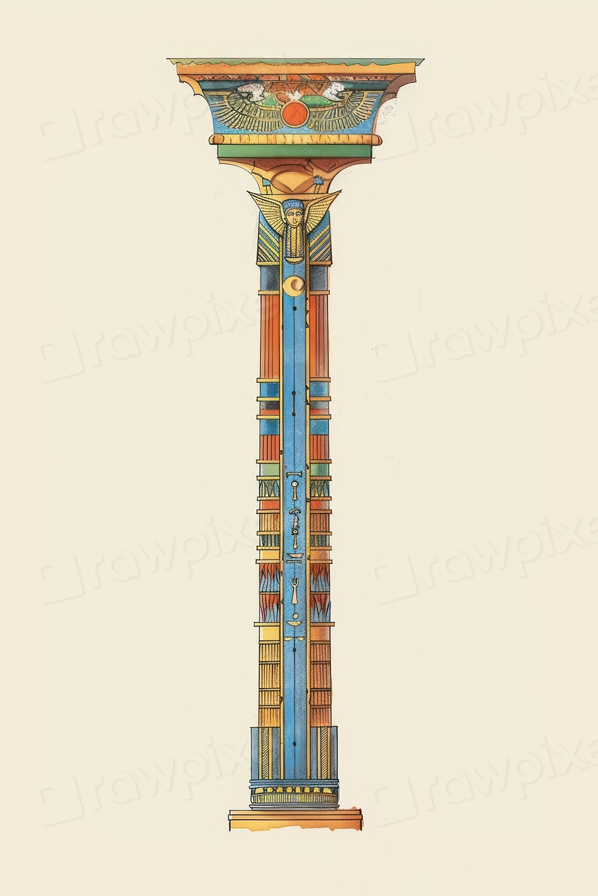 Ancient Egyptian architectural column illustration | Free Photo ...