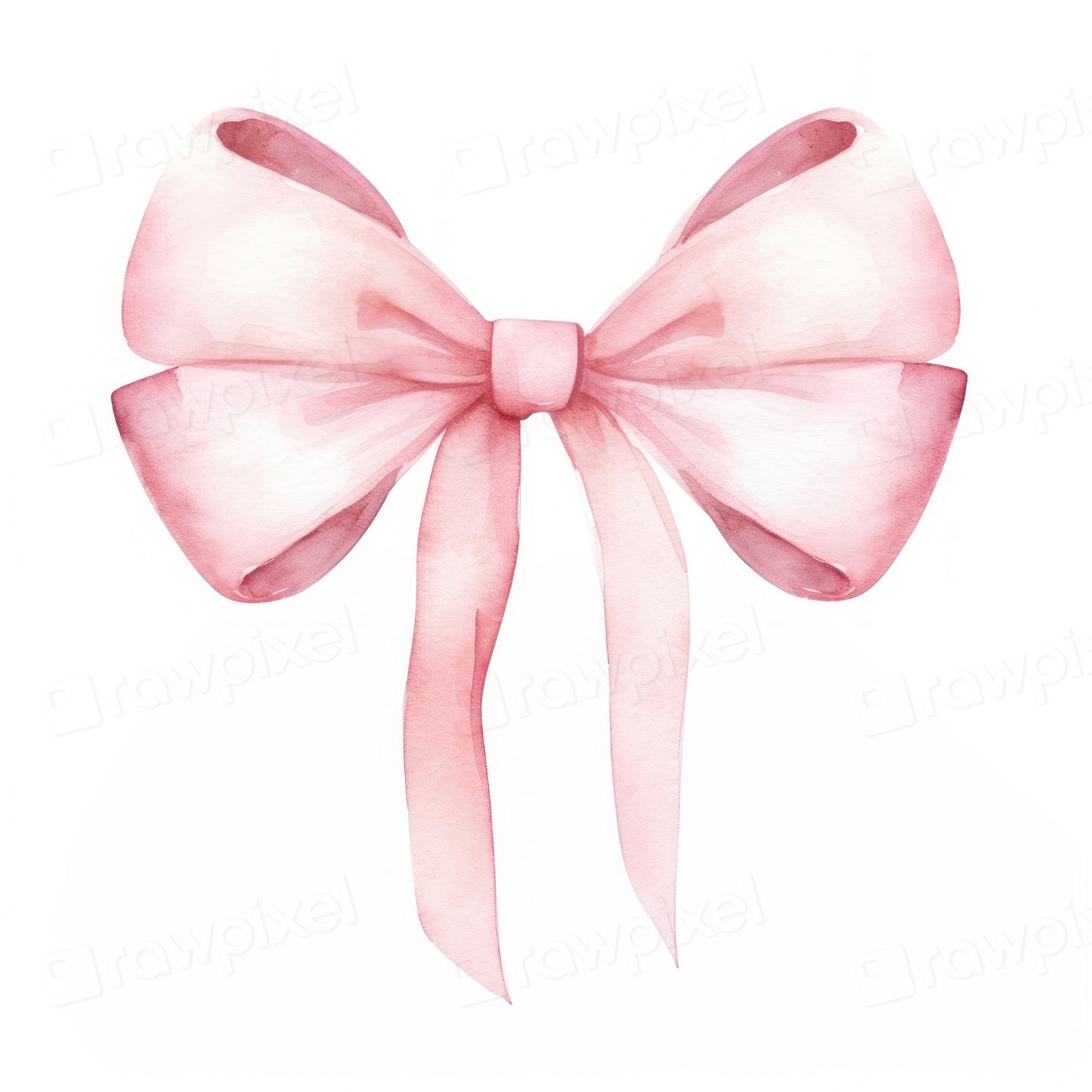 Elegant pink watercolor bow illustration | Premium Photo Illustration ...