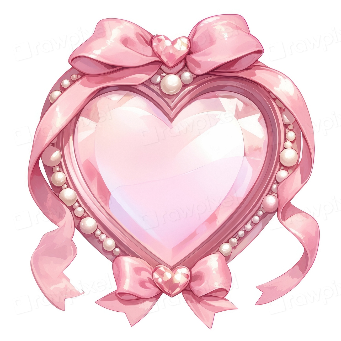 Elegant pink heart frame illustration | Premium Photo Illustration ...