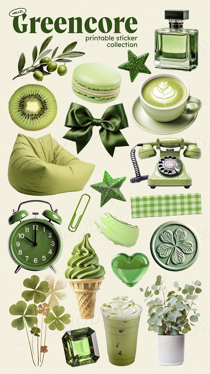 Green object element set | Free Photo - rawpixel