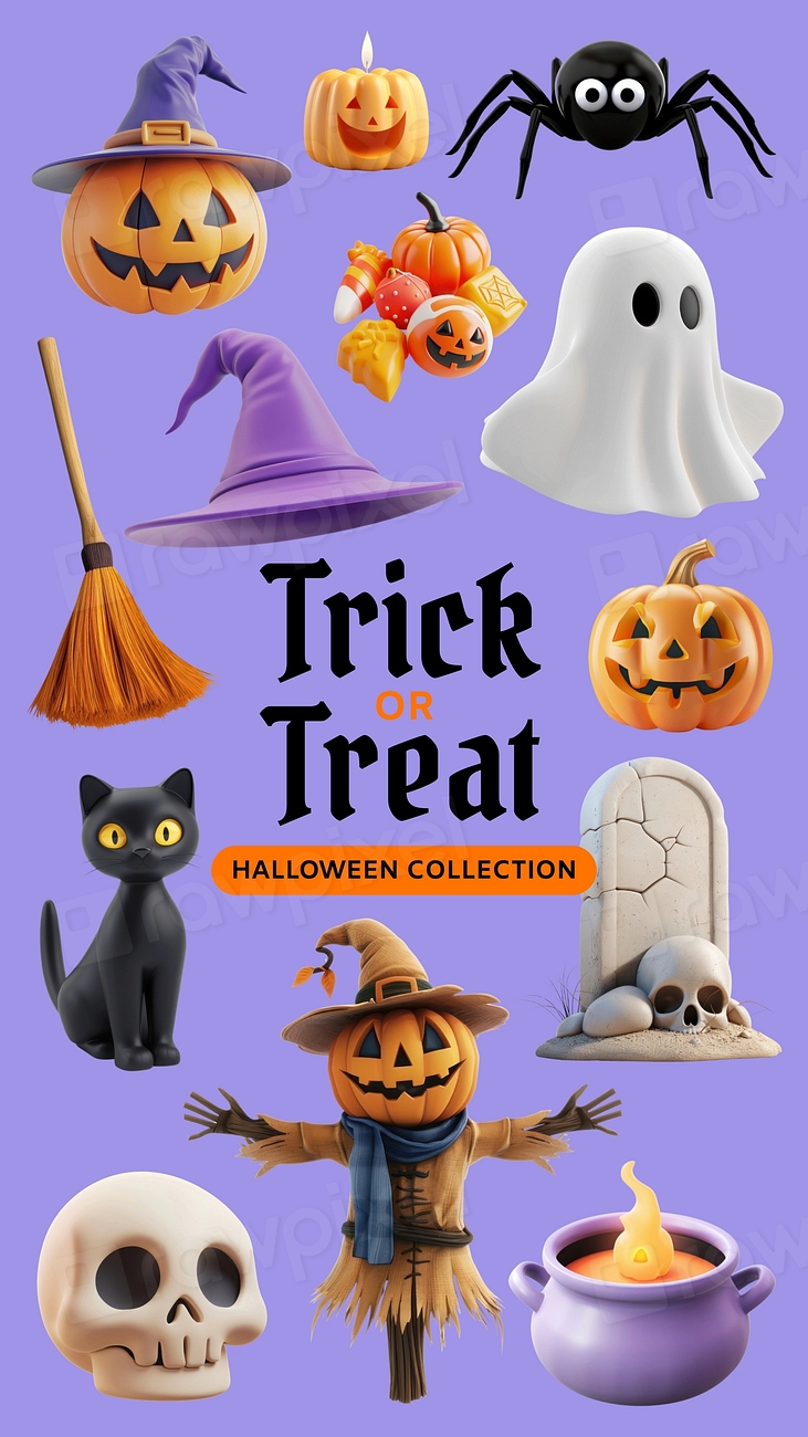 3D Halloween element set | Free Photo - rawpixel
