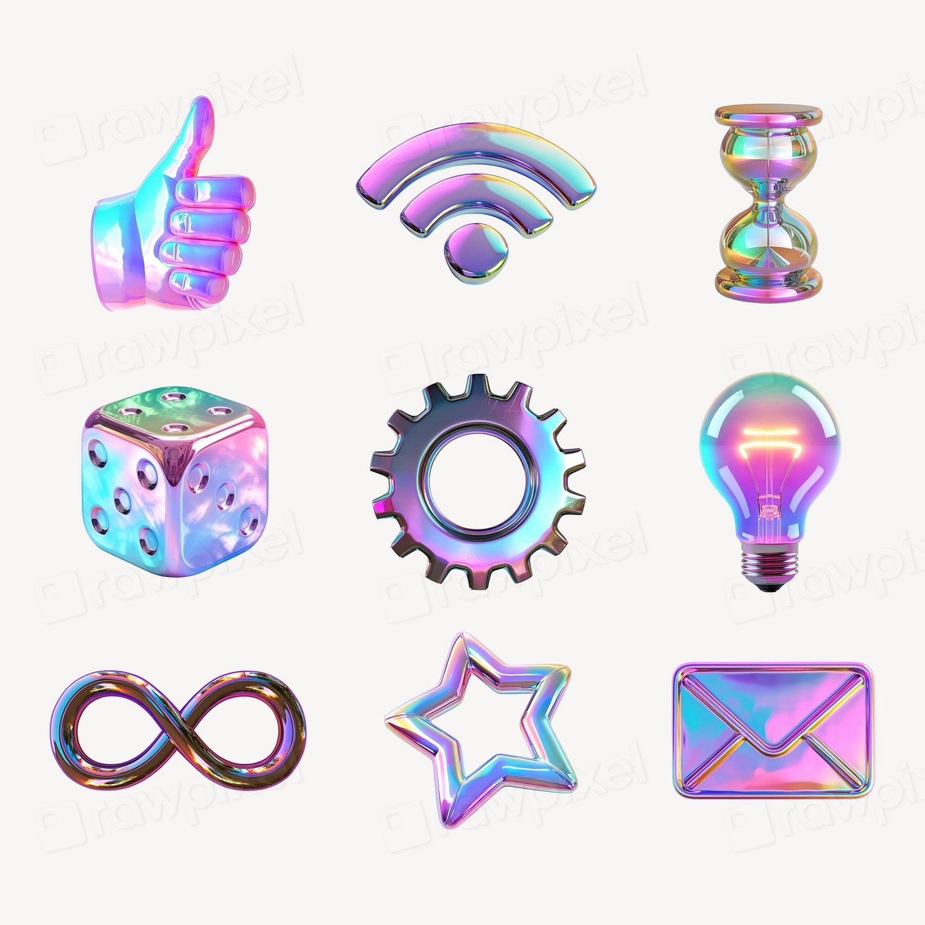 3D iridescent icon design element | Free Photo - rawpixel
