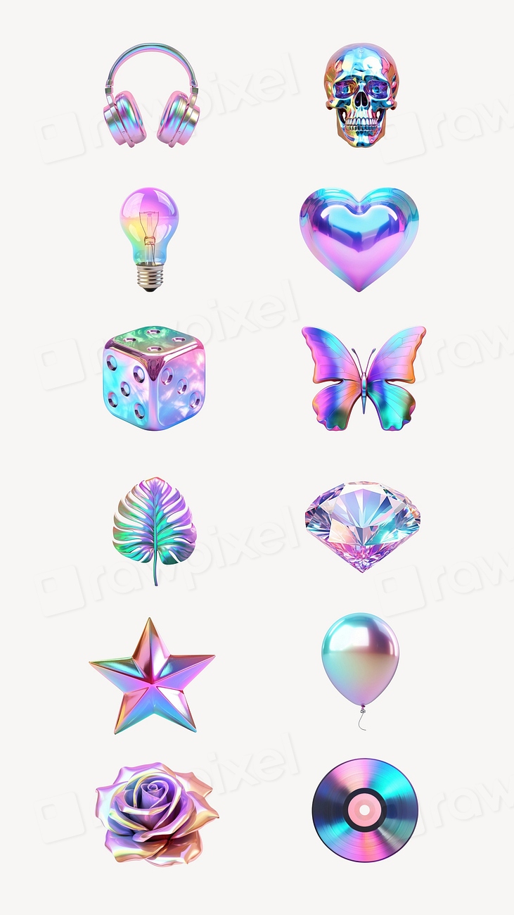 3D iridescent icon design element | Free Photo - rawpixel