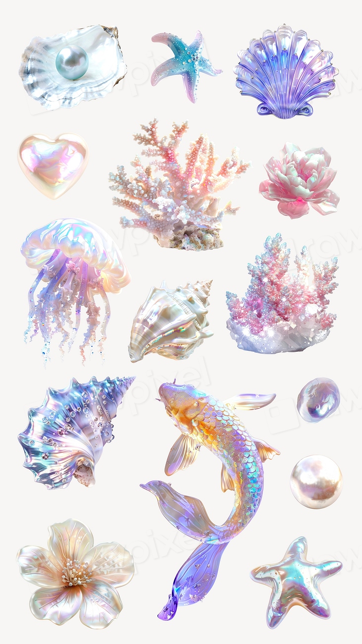 Aesthetic iridescent mermaidcore design element | Free Photo - rawpixel