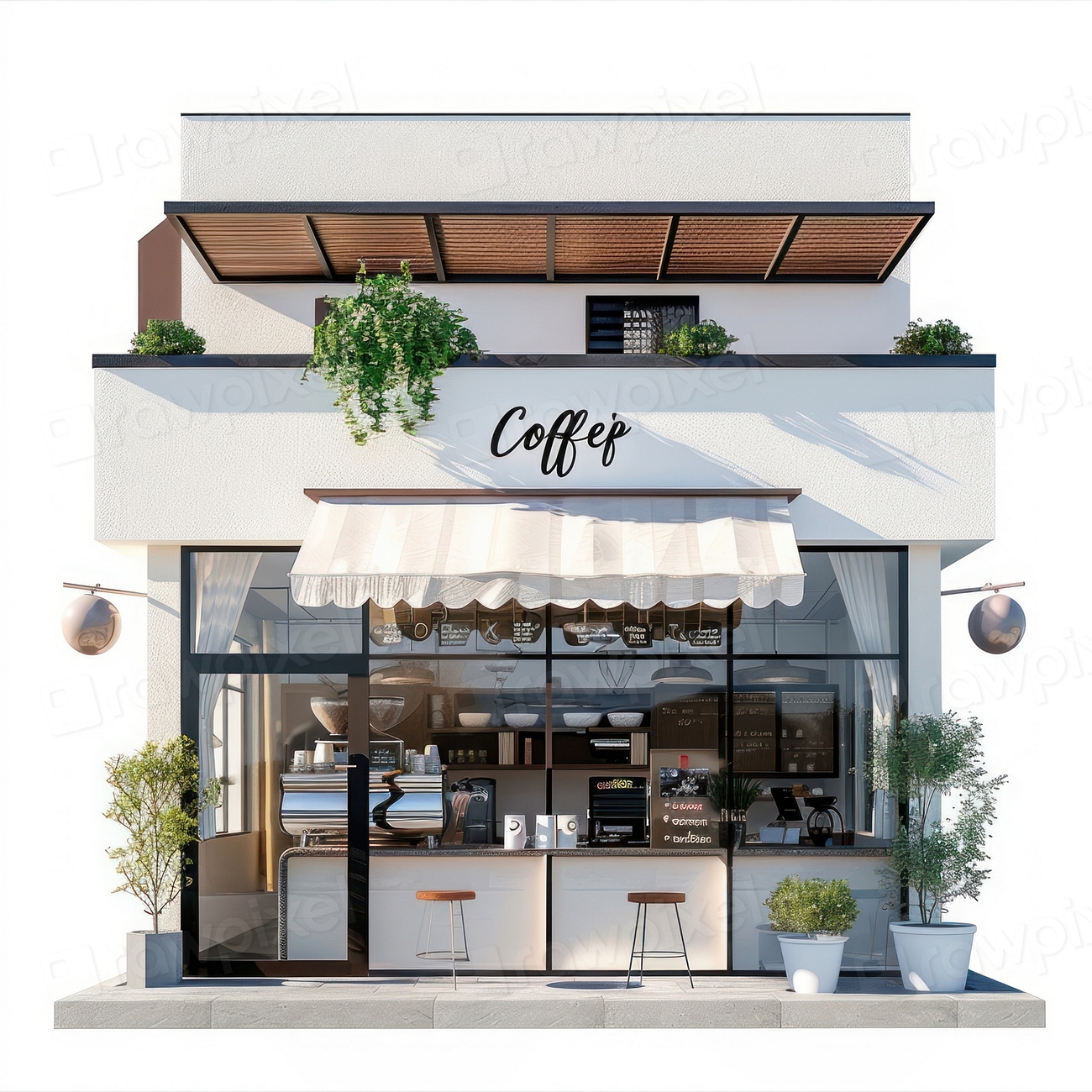 Charming modern coffee shop exterior | Free Photo - rawpixel