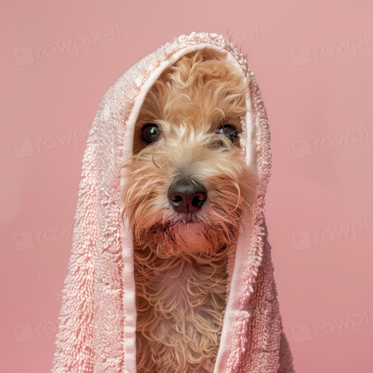 Cute dog wrapped in towel | Free Photo - rawpixel