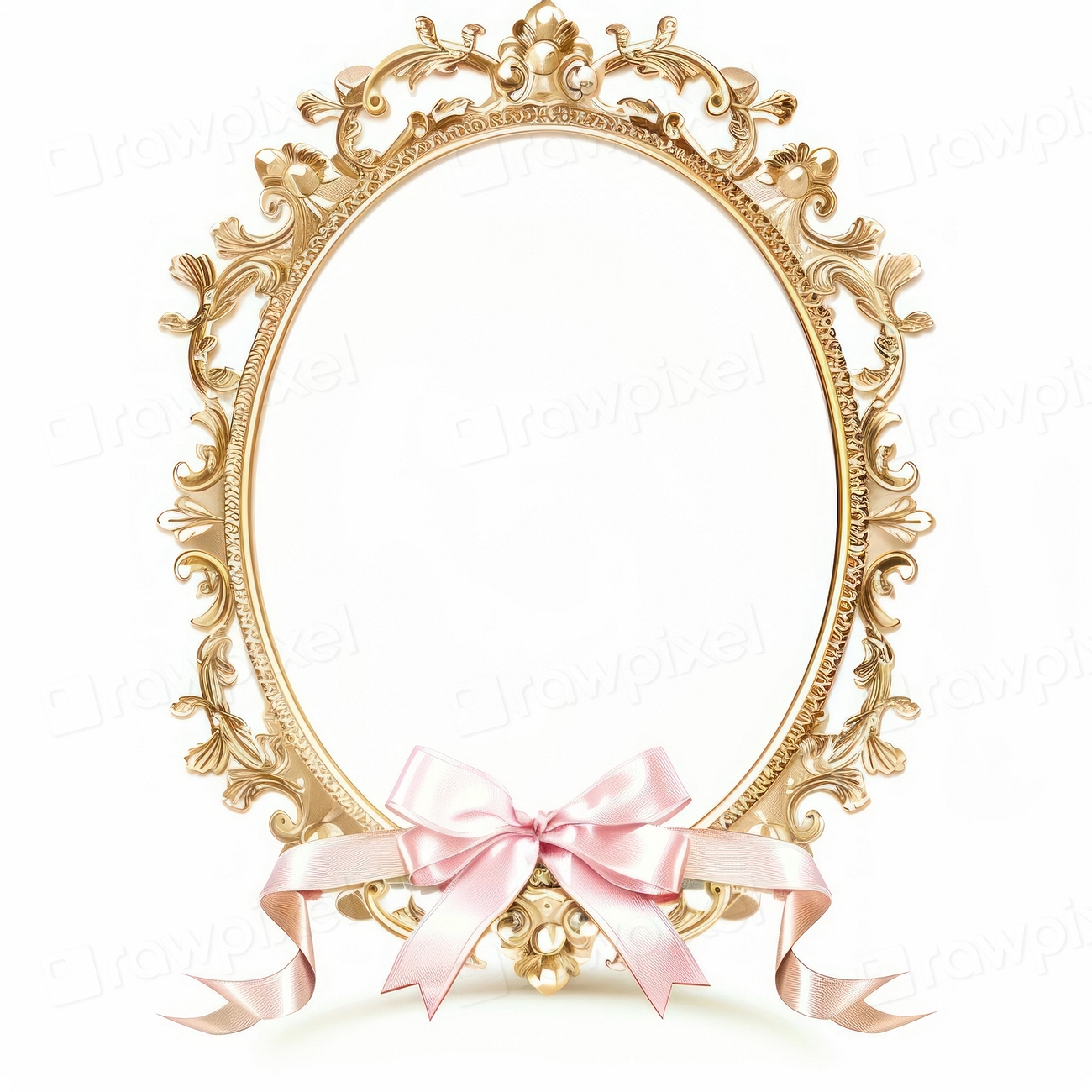 Elegant ornate oval frame ribbon | Free Photo - rawpixel