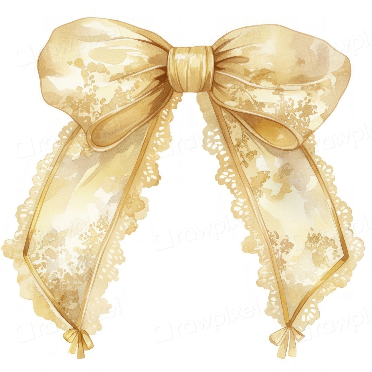 Coquette ribbon hem gold accessories | Free Photo Illustration - rawpixel