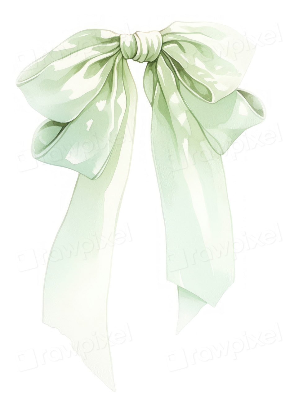 Elegant pastel green ribbon bow | Free Photo Illustration - rawpixel