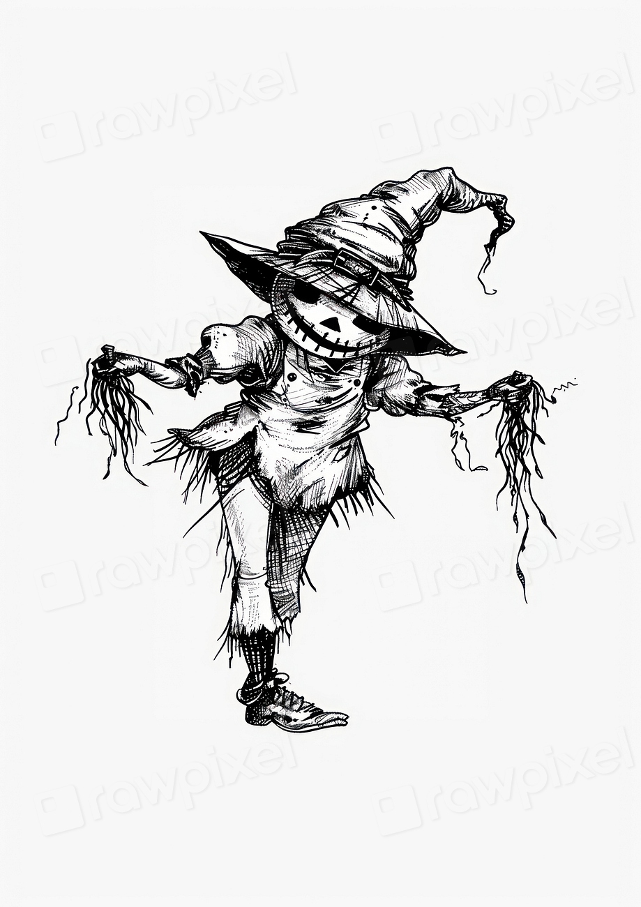 Creepy scarecrow ink drawing | Premium Photo Illustration - rawpixel