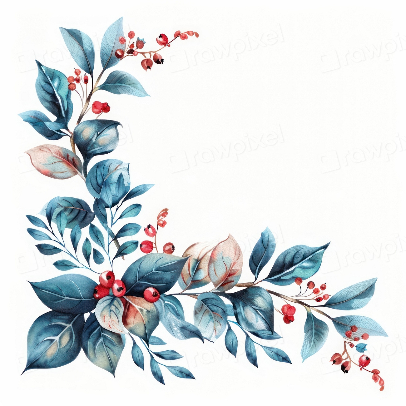 Elegant botanical corner floral illustration | Free Photo Illustration ...