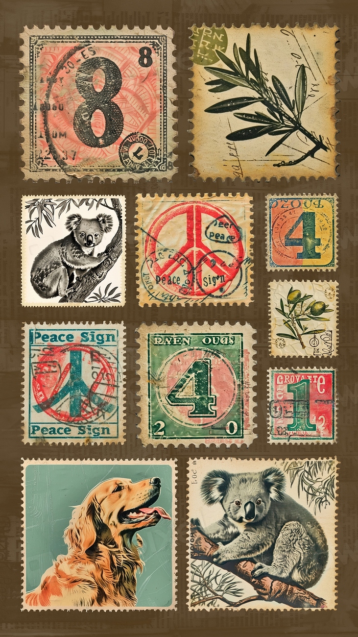 Vintage stamp design element set | Free Photo - rawpixel
