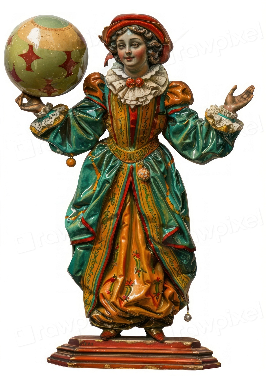 Colorful Renaissance jester statue | Free Photo Illustration - rawpixel