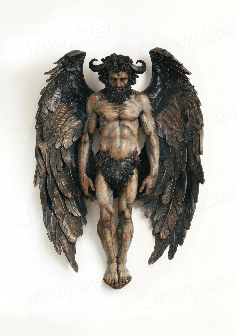 Mythical winged humanoid statue | Free Photo Illustration - rawpixel