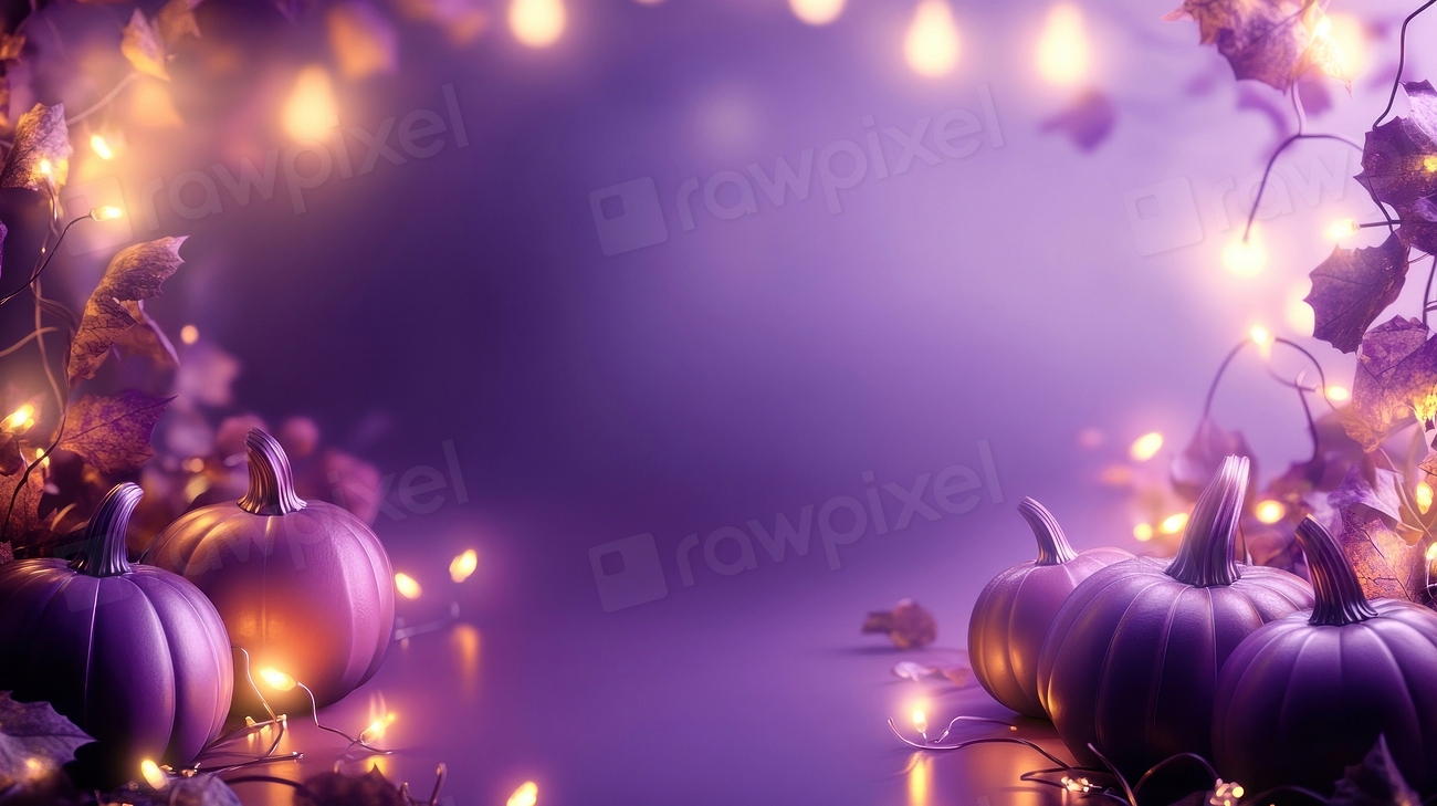 Halloween background pumpkins purple halloween | Free Photo ...