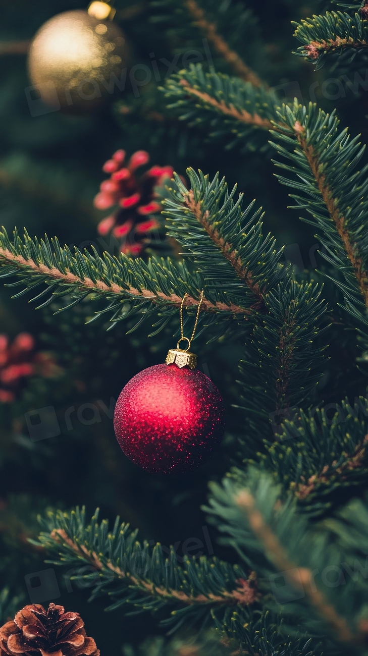 Christmas tree red and gold | Free Photo - rawpixel