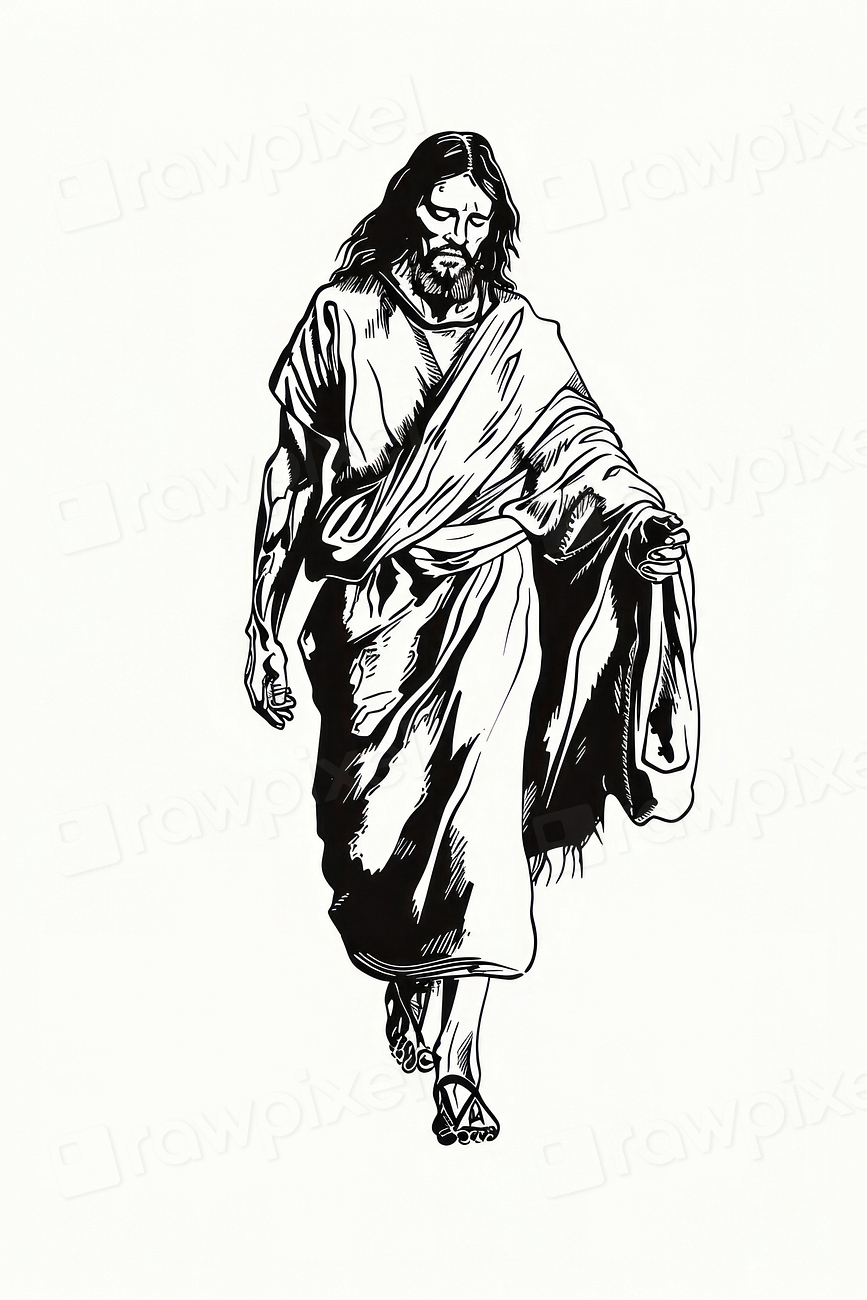 Jesus christ illustration drawing jesus. | Free Photo Illustration ...