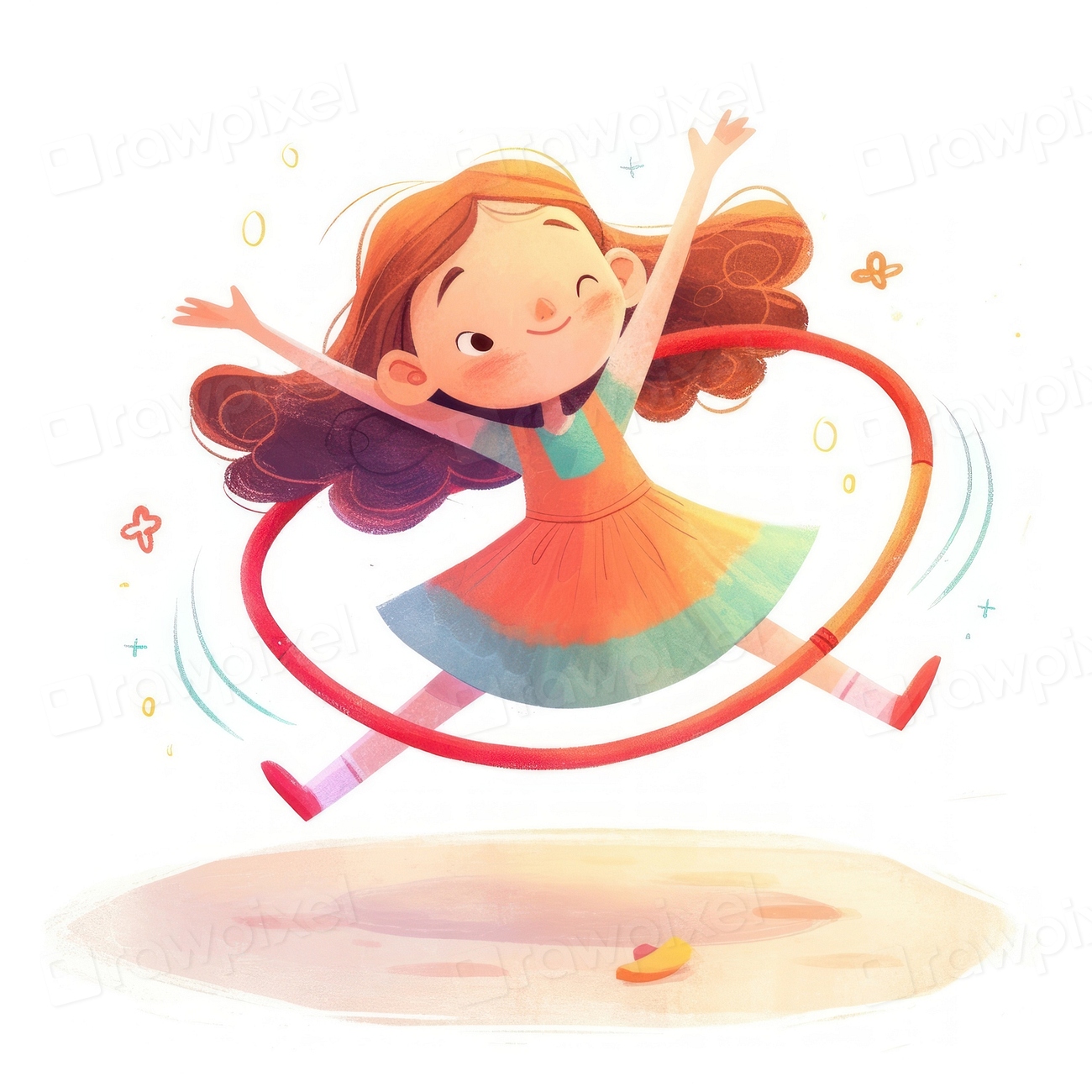 cute girl Skipping hula hoop | Free Photo Illustration - rawpixel